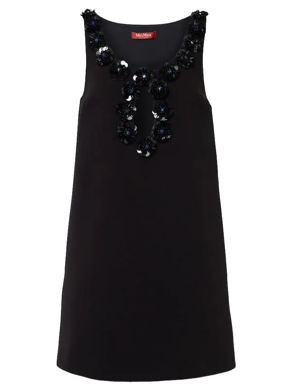 Max Mara Delis Sequined Cutout Crêpe Minidress - Black