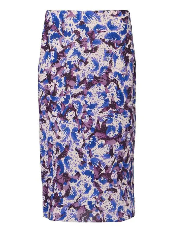 Dries Van Noten Floral Pencil Skirt - Purple