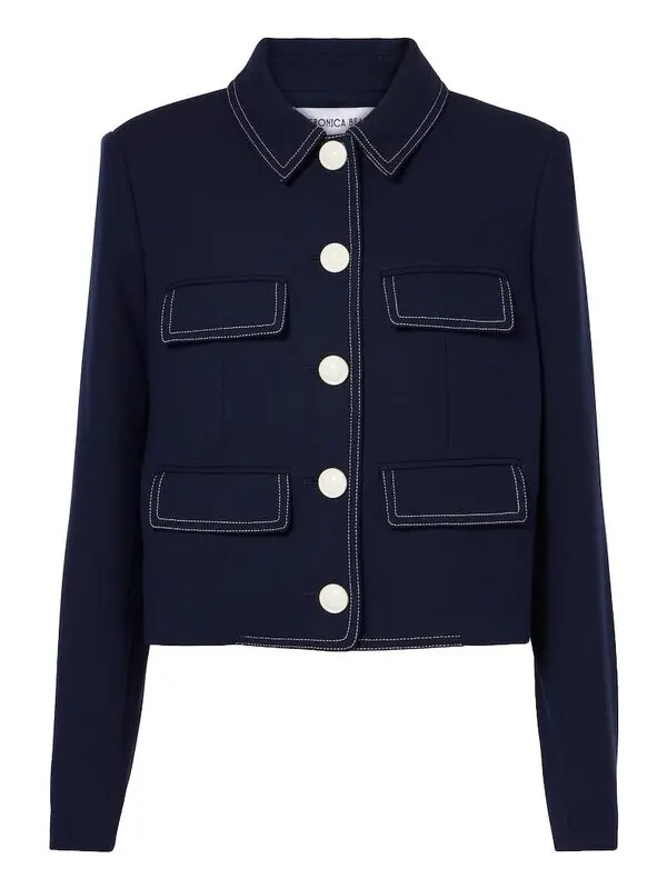 Veronica Beard Constantine Cropped Jacket - Blue