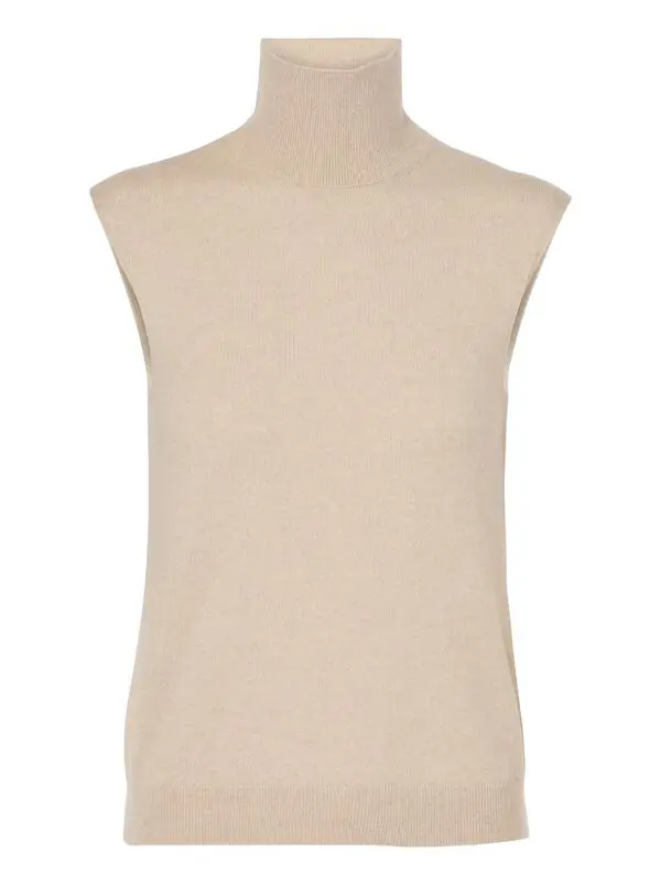 Loro Piana Cashmere Turtleneck Top - Beige