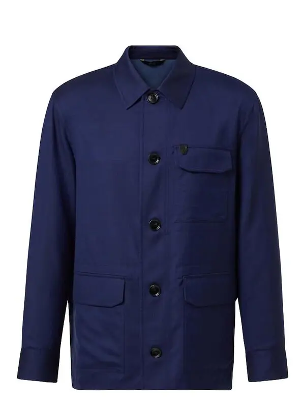 Brioni Wool And Silk Jacket - Blue