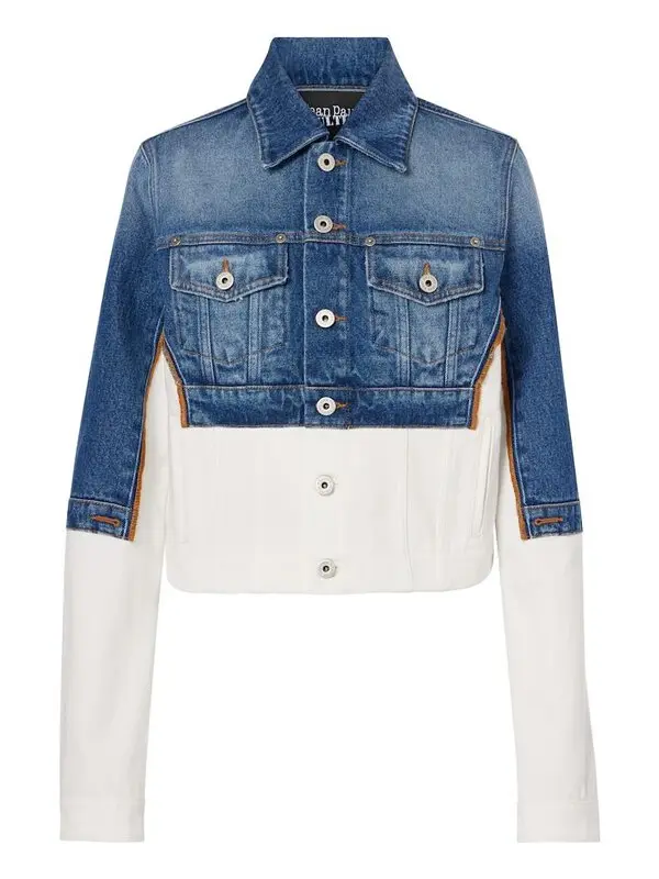 Jean Paul Gaultier Petit Grand Paneled Denim Jacket - Blue