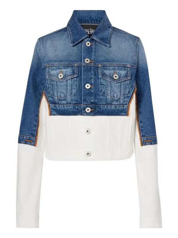 JEAN PAUL GAULTIER Petit Grand Paneled Denim Jacket - Blue