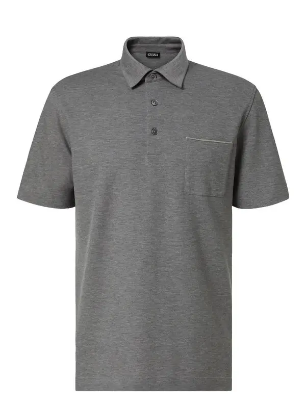 Zegna Cotton Polo Shirt - Grey