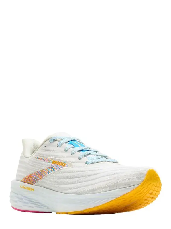 Brooks Launch Running Sneakers - White/murmur/blithe