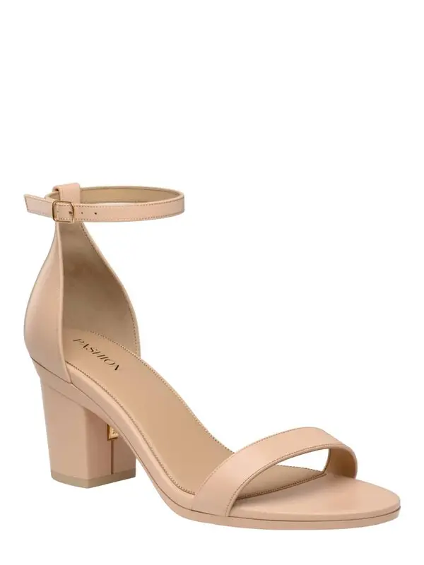 PASHION FOOTWEAR The Pashionista 3" Block Heel - Sand Leather