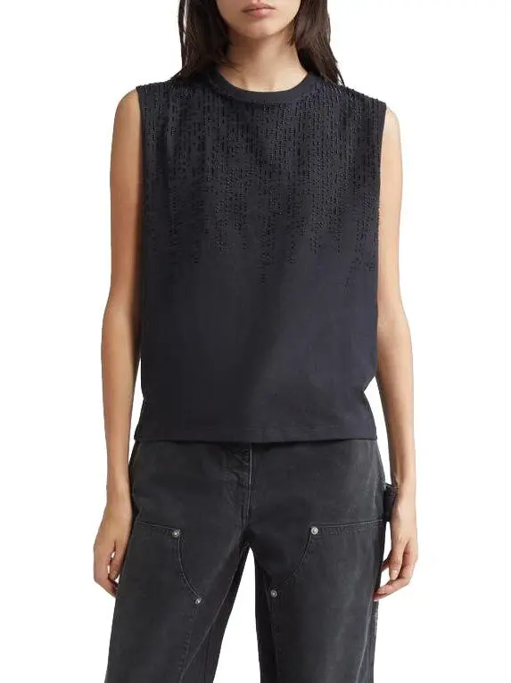 GOLDEN GOOSE Journey Embellished Cotton Tank - Black