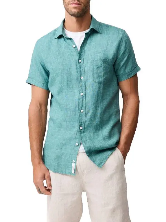 Rodd & Gunn Palm Beach Sports Fit Short Sleeve Linen Button-up Shirt - Savannah