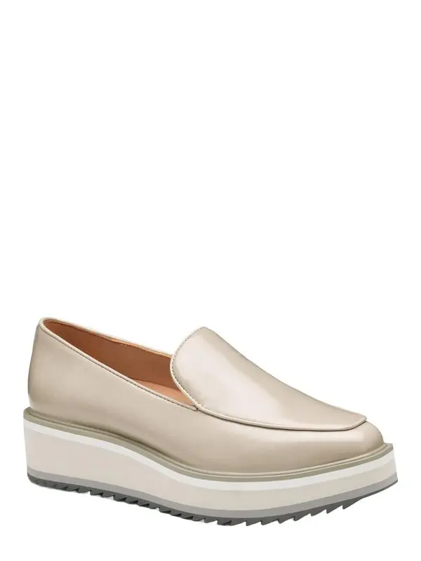 Johnston & Murphy Gracelyn Platform Loafer - Beige Italian Antiqued