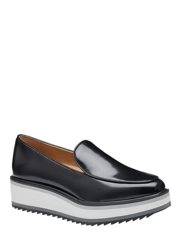 Johnston & Murphy Gracelyn Platform Loafer - Black Italian Antiqued