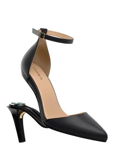 PASHION FOOTWEAR The D'orsay 4" Stiletto Convertible Heel - Coal Leather