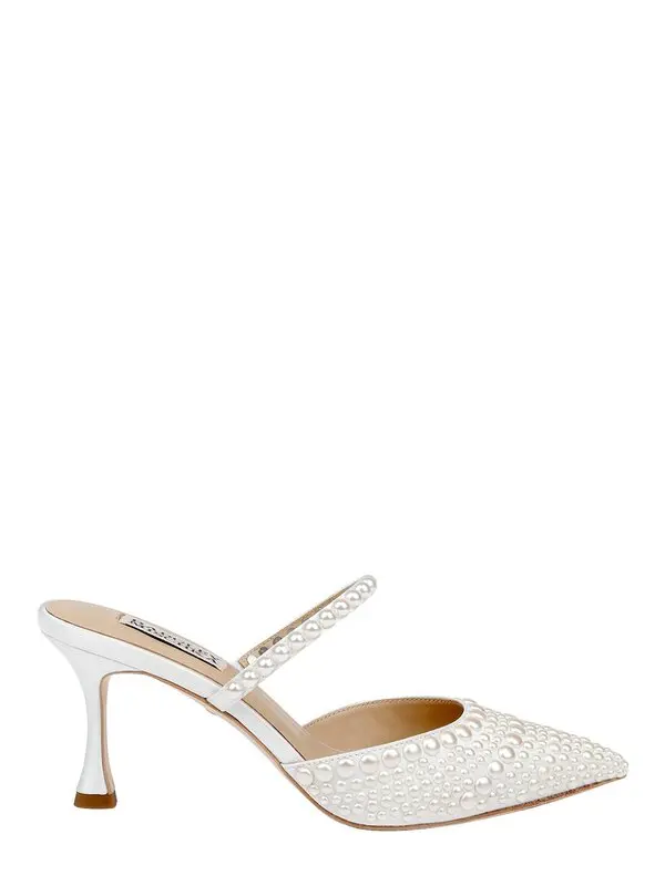 Badgley Mischka Duchess Pearly Mules - White