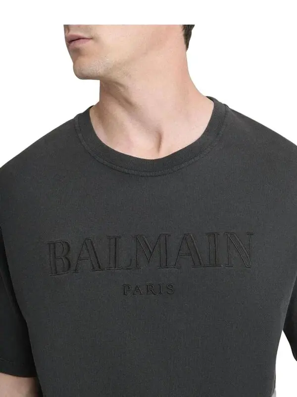 Balmain Apos;s Tonal Vintage Logo T-shirt - Grey Multi