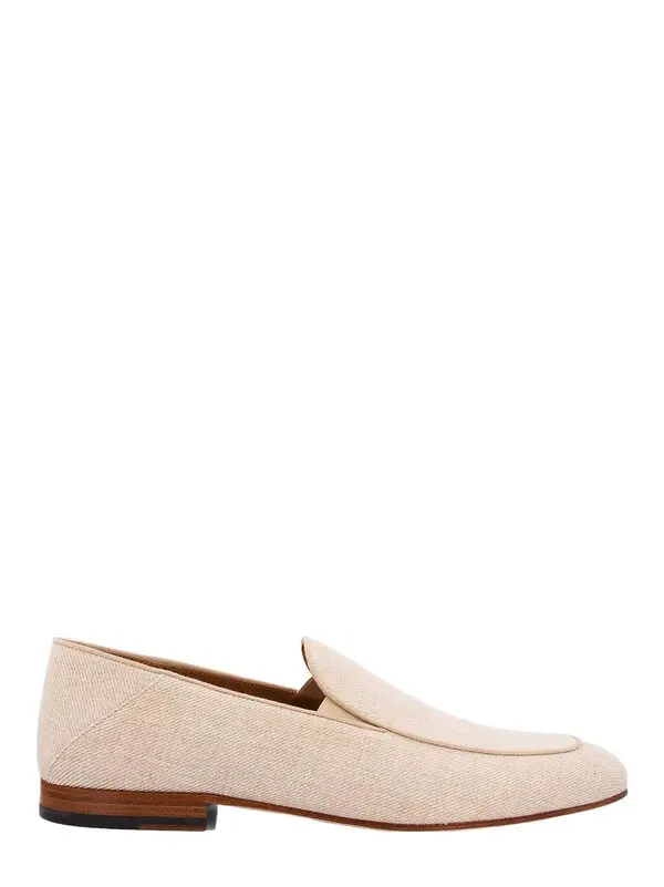 STUART WEITZMAN Briggs Linen Venetian Loafers - Ivory