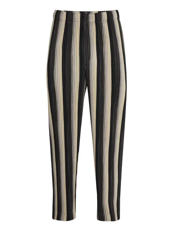 Issey Miyake Pleated Stripe Trousers - Black