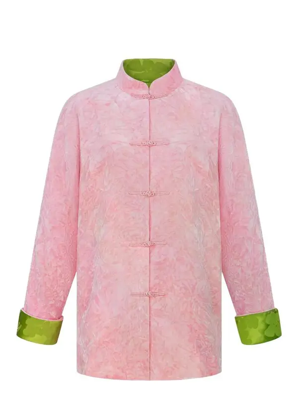 Shanghai Tang Textured Velvet Jacket - Pink
