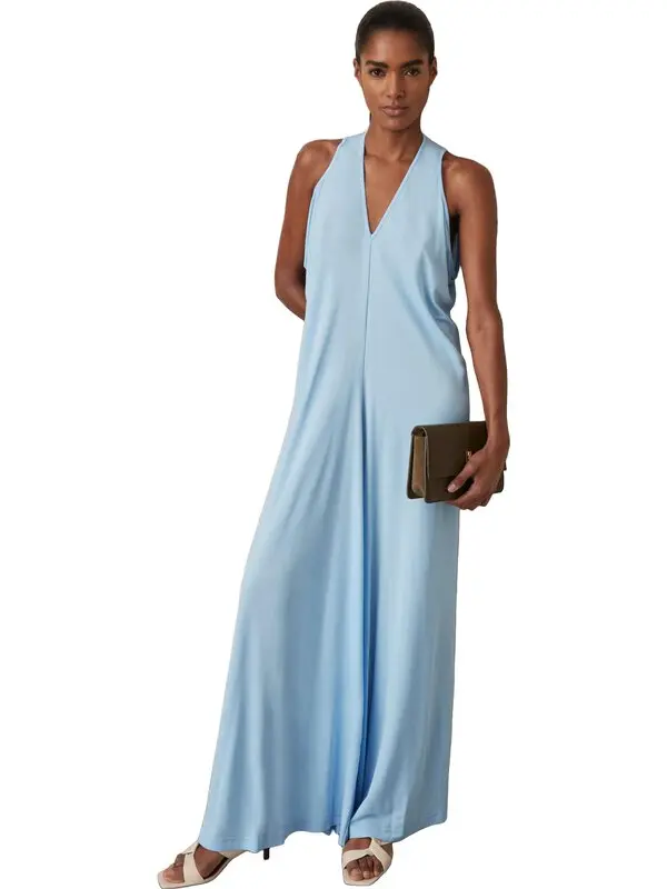 REISS Delia Jersey Maxi Dress - Blue