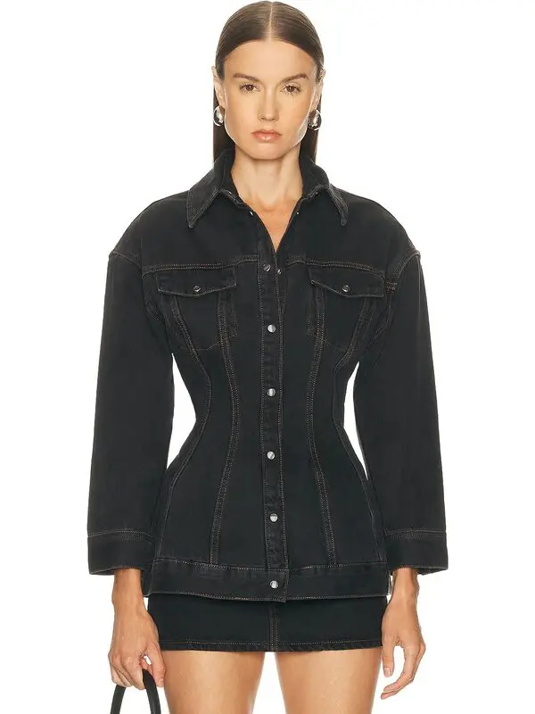 Wardrobe.NYC Denim Contour Jacket - Black