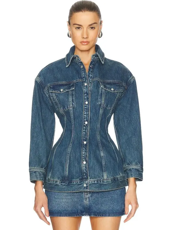 Wardrobe.NYC Denim Contour Jacket - Indigo