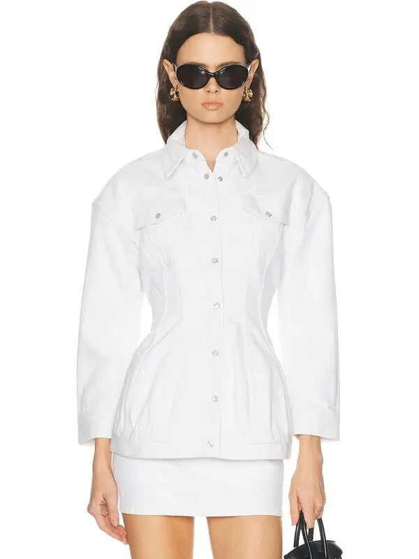 Wardrobe.NYC Denim Contour Jacket - White