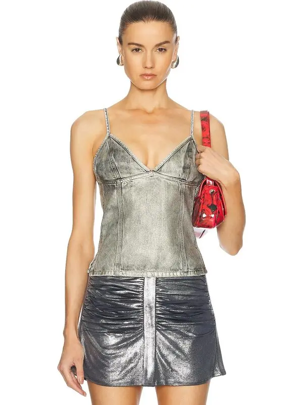 DIESEL® Denim Metallic Camisole Top - Silver Metallic