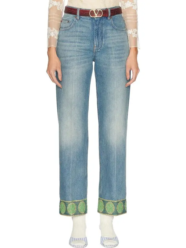 Valentino Garavani Straight Leg Jeans - Medium Blue