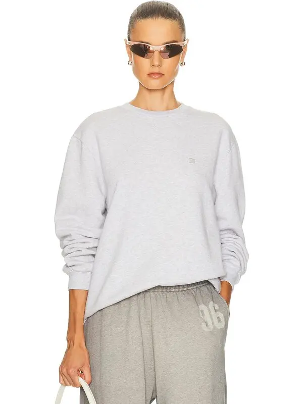 Acne Studios Faihra U Melange Face Crewneck Sweater - Pale Grey Melange