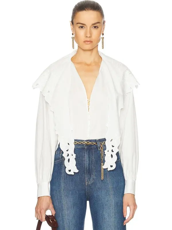 Chloé Long Sleeve Top - White