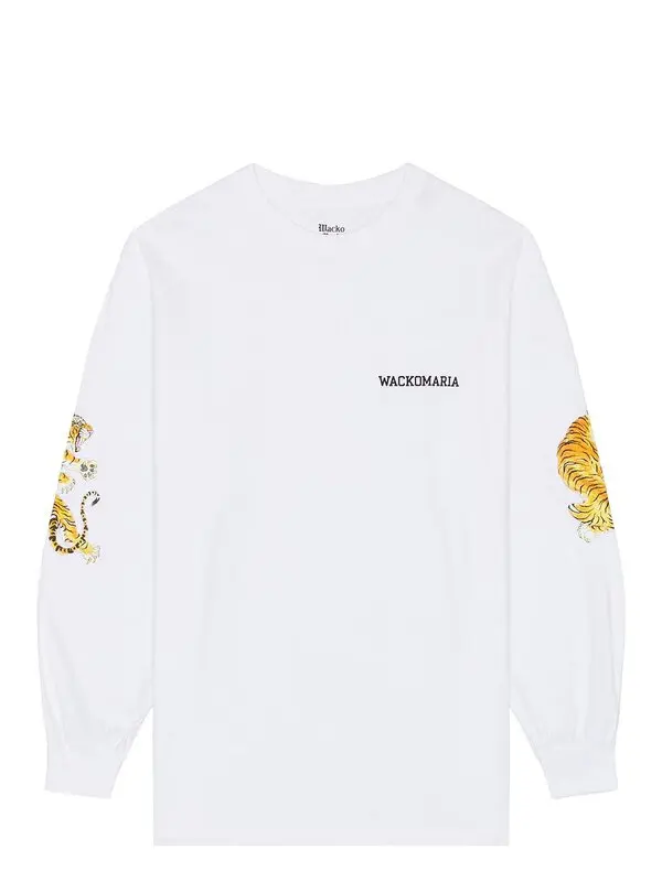 WACKO MARIA Tim Lehi Crew Neck Long Sleeve T-shirt Type-3 - White