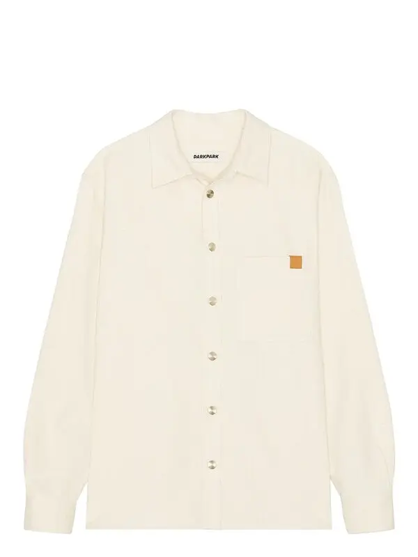 DARKPARK Serge Japanese Long Sleeve Shirt In Cream - Ecru