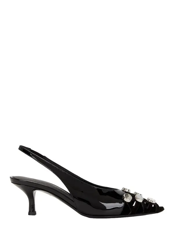 Attico Fiona 50mm Slingback - Black