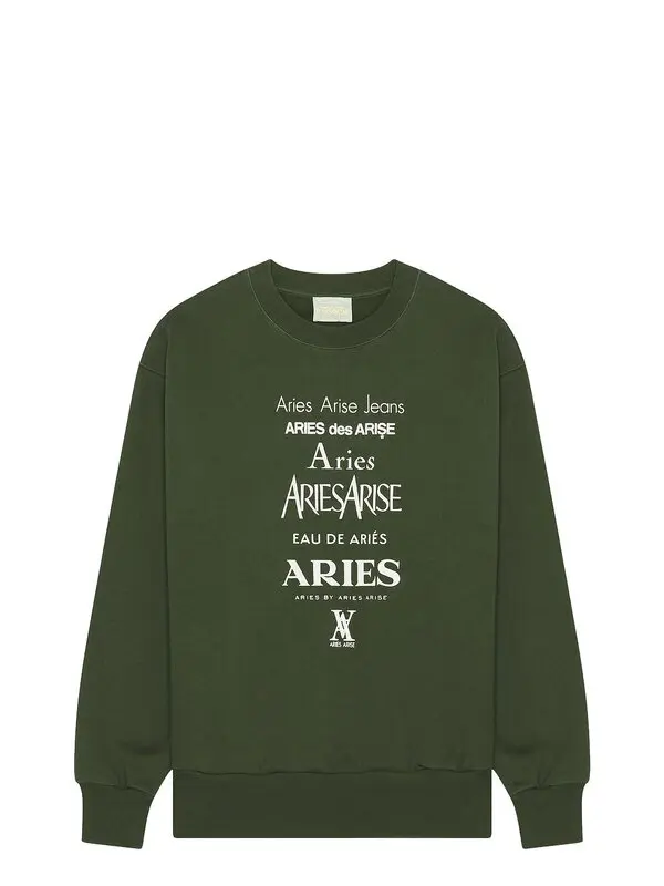 Aries Perfume Graphic Sweatshirt - Forest Green