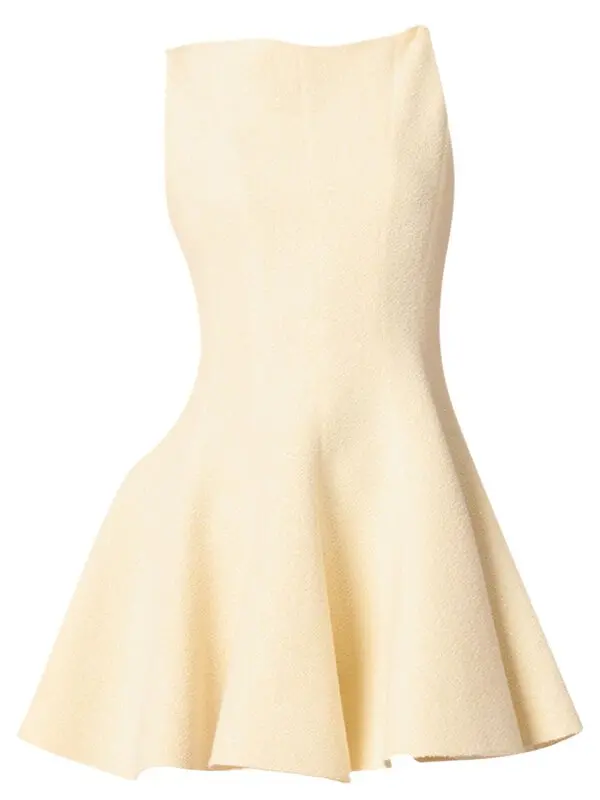 Maje Polyester Tweed Mini Dress - Yellow