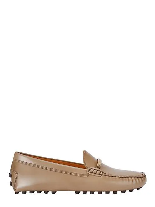 TOD'S Gommino Leather Driving Shoes - Beige