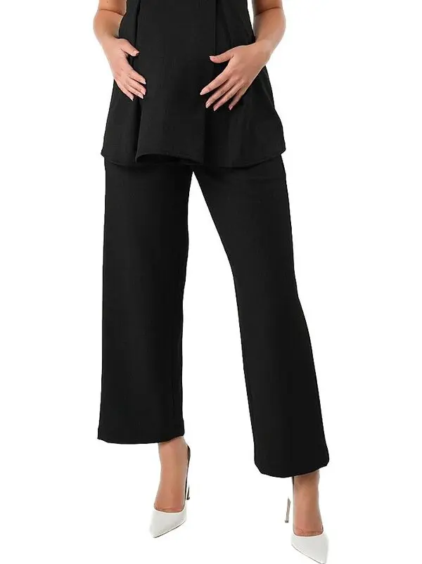 MARION Wide Leg Maternity Work Pant - Black
