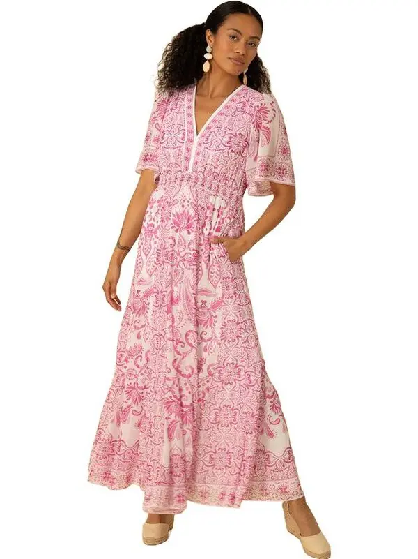 Hale Bob Ellis Chiffon Maxi Dress - Pink