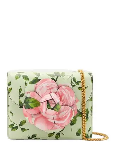 Oscar De La Renta English Rose Printed Mini Tro Bag - Natural