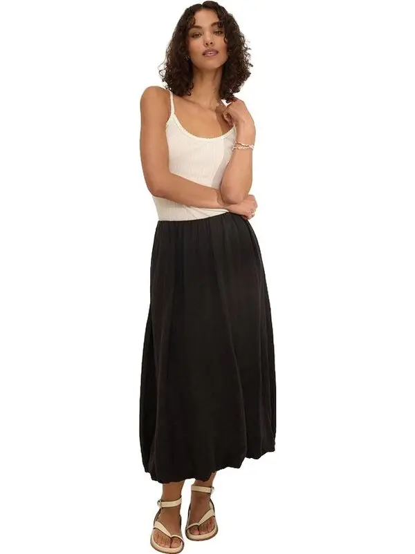 Velvet By Graham & Spencer Rachelle Linen Skirt - Black