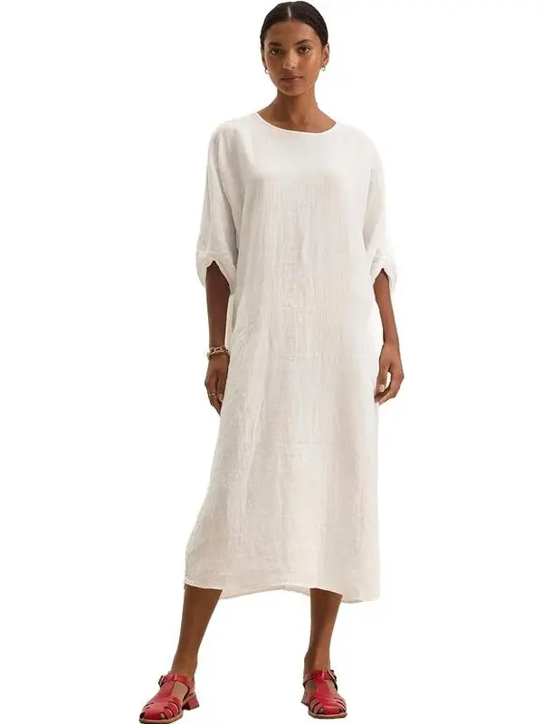 Velvet By Graham & Spencer Carmen Linen Midi Dress - White