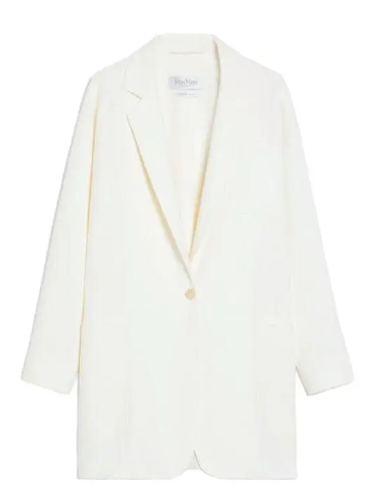 Max Mara Orlaya Oversize Stretch-wool Canvas Jacket - White