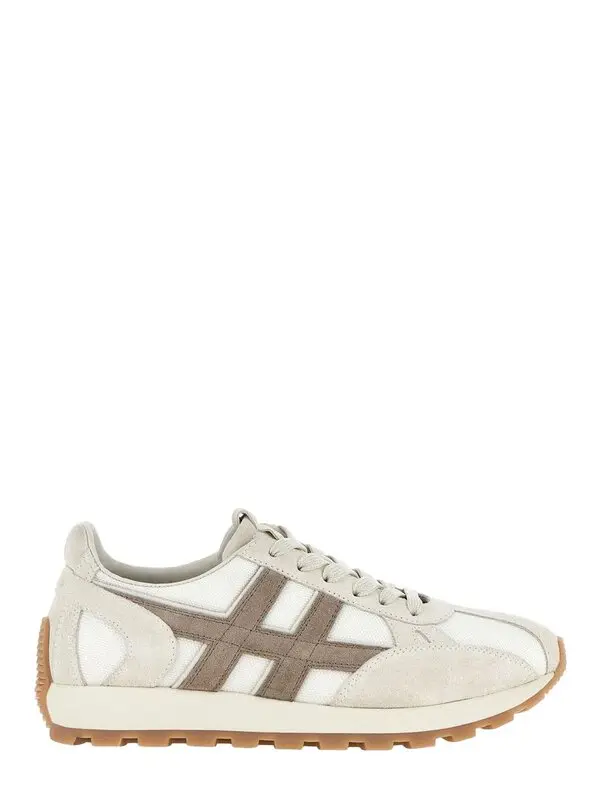 Hogan 86er Suede And Mesh Sneakers - Beige