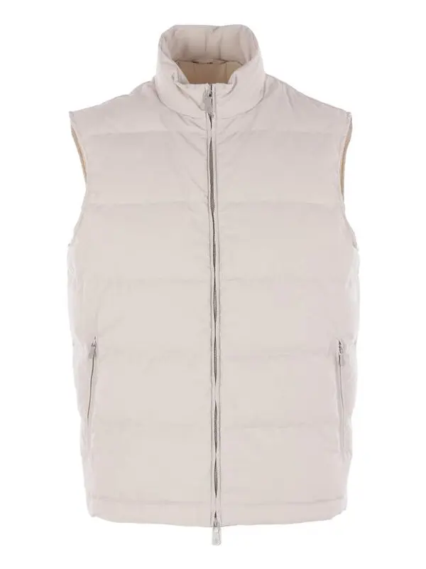 Eleventy Sleeveless Down Jacket - Beige