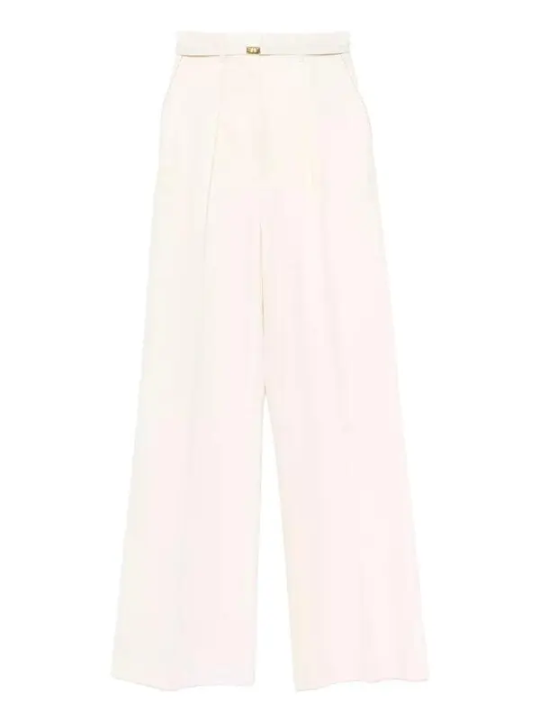 Elisabetta Franchi Wool Trousers - Neutrals