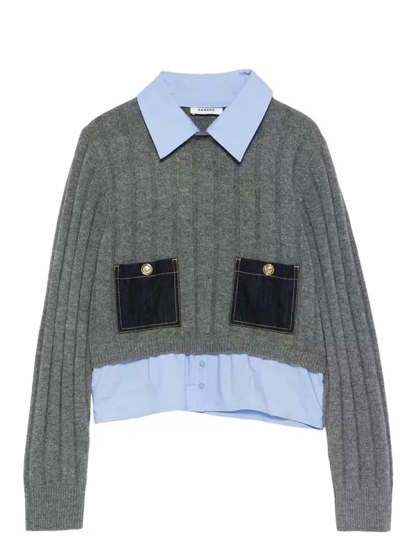 Sandro Layered-effect Sweater - Grey