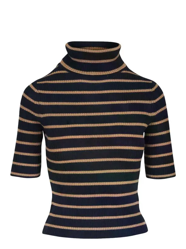 Veronica Beard Striped Merino Wool Sweater - Blue