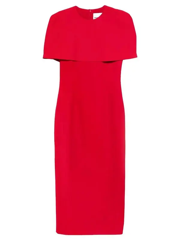 Roland Mouret Cape-detail Crepe Midi Dress - Red