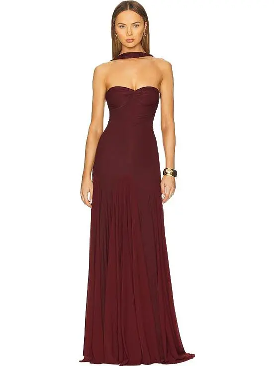 DEME BY GABRIELLA Berta Dress - Burgundy