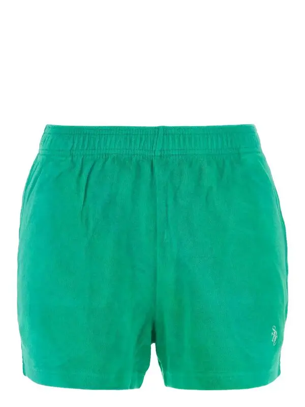 SPORTY & RICH Src Velour Shorts - Green
