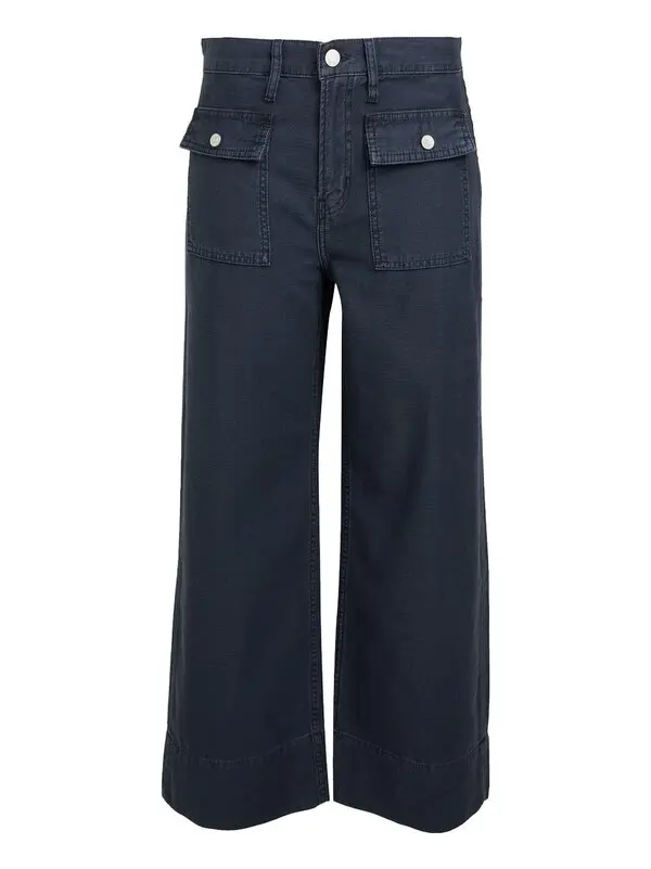 FRAME The 70s Cropped Straight-leg Pants - Navy