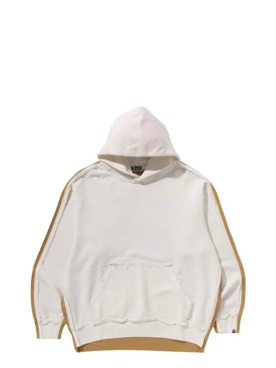 BAPE 1st Camo Blocking Raw Edge Relaxed Fit Pullover Hoodie - Ivory